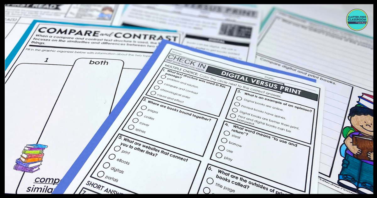 National Library Week Reading Comprehension Activities for 2nd, 3rd ...