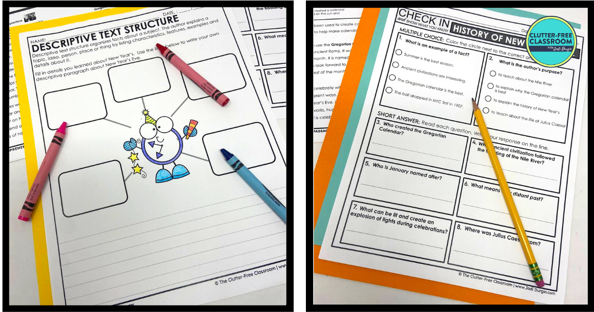 New Year Reading Comprehension Activities for 2nd, 3rd, and 4th Grade ...
