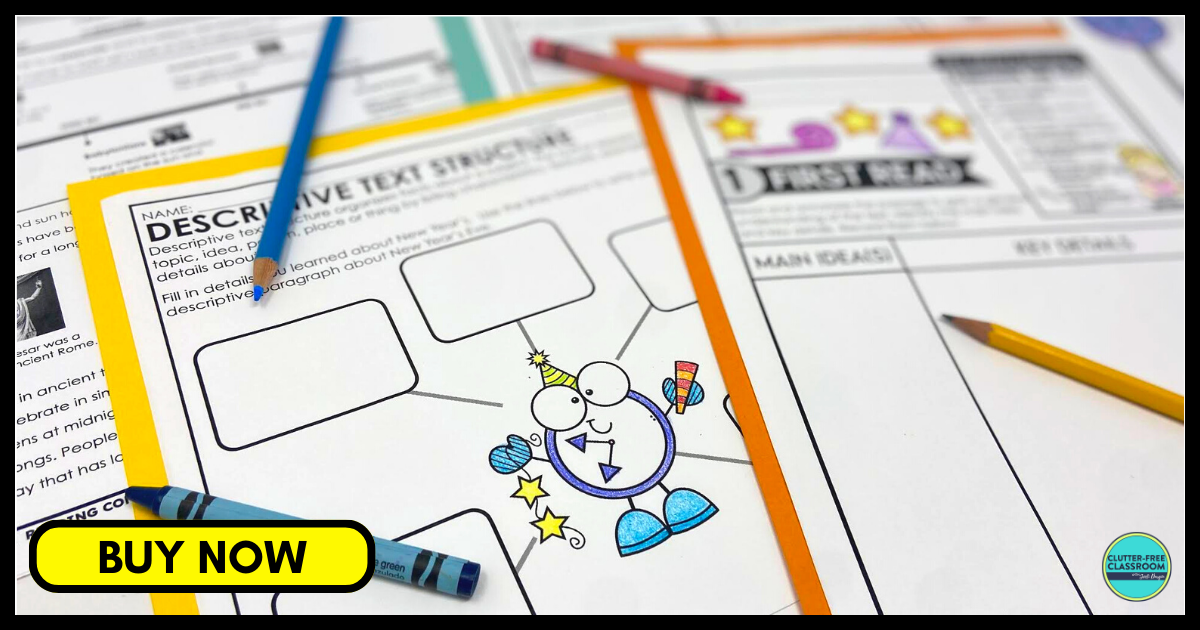 New Year Reading Comprehension Activities for 2nd, 3rd, and 4th Grade ...