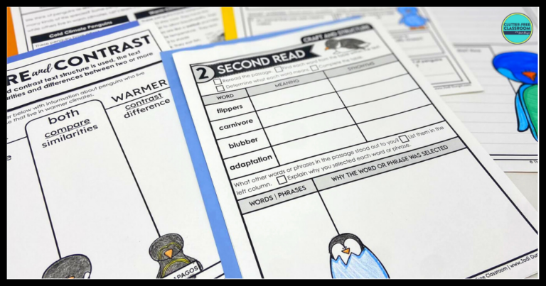 Penguins Reading Comprehension Activities for 2nd, 3rd, and 4th Grade ...