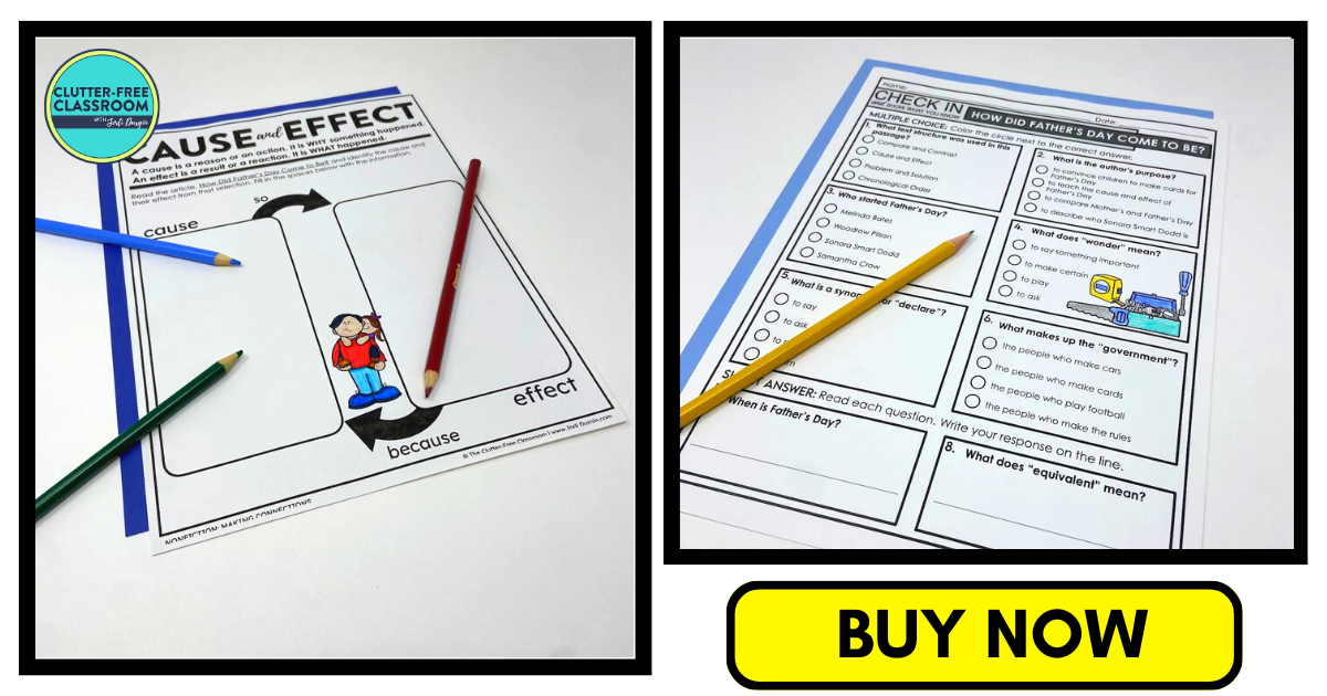 Father's Day Reading Comprehension Activities for 2nd, 3rd, and 4th ...