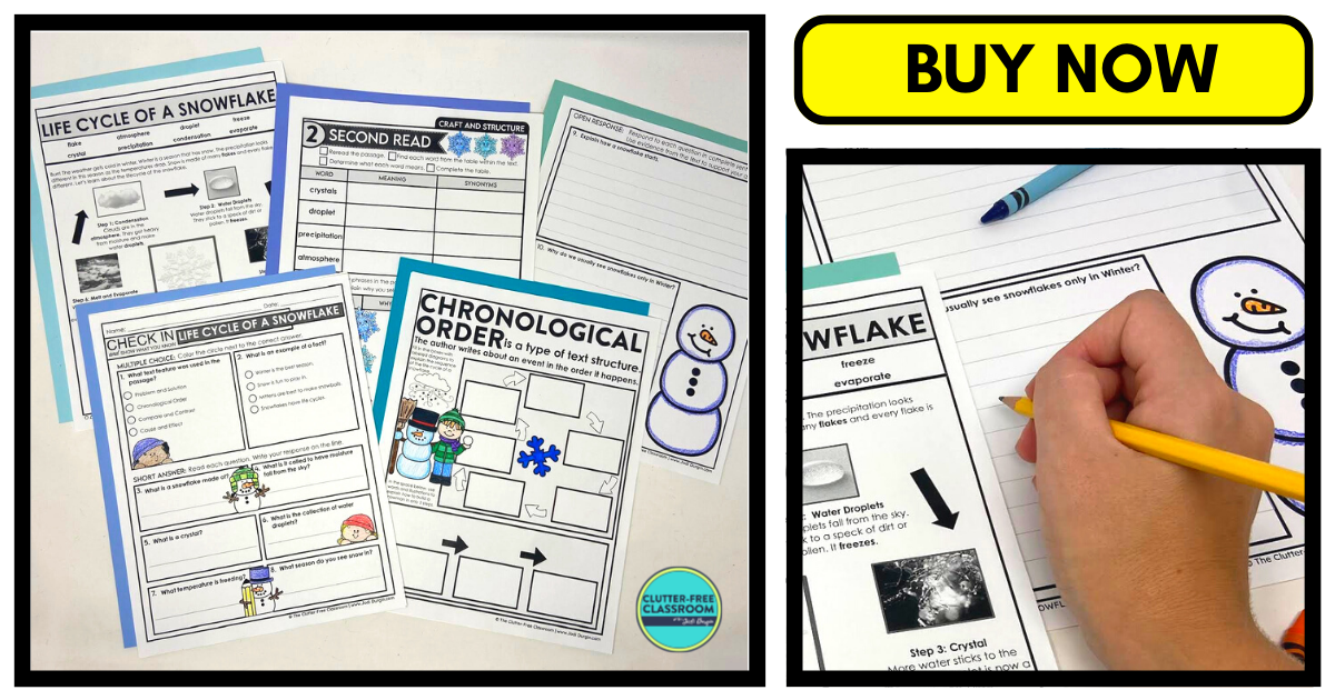 Snow Reading Comprehension Activities for 2nd, 3rd, and 4th Grade ...