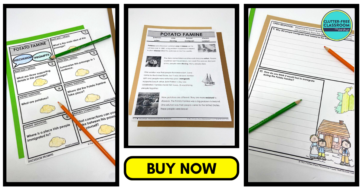 St. Patrick's Day Reading Comprehension Activities for 2nd, 3rd, and ...