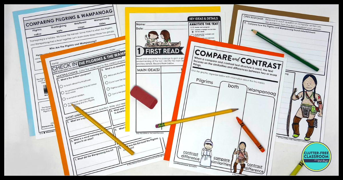 Thanksgiving Reading Comprehension Activities for 2nd, 3rd, and 4th ...