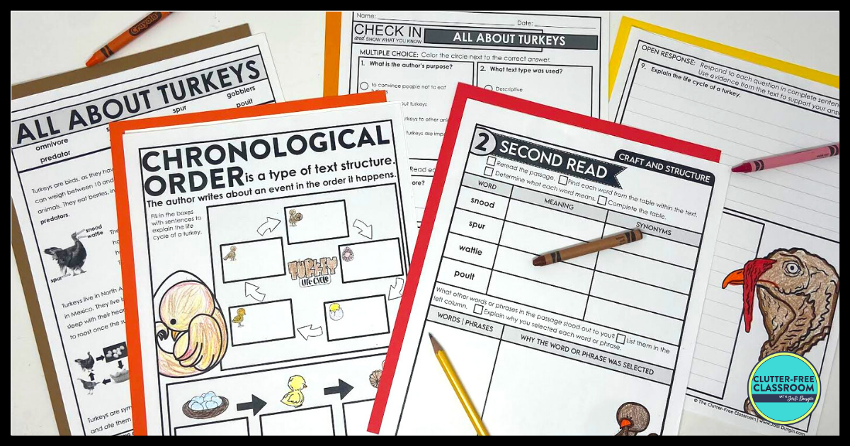 Turkey Reading Activities for 2nd, 3rd, and 4th Grade - Teaching with ...