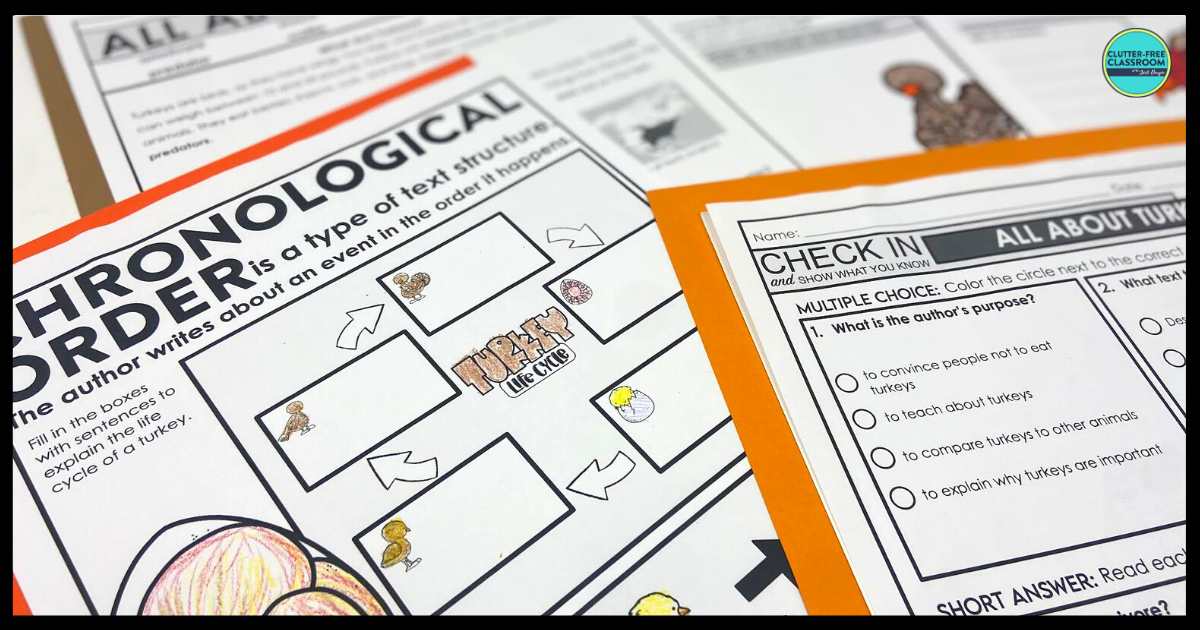 Turkey Reading Activities for 2nd, 3rd, and 4th Grade - Teaching with ...