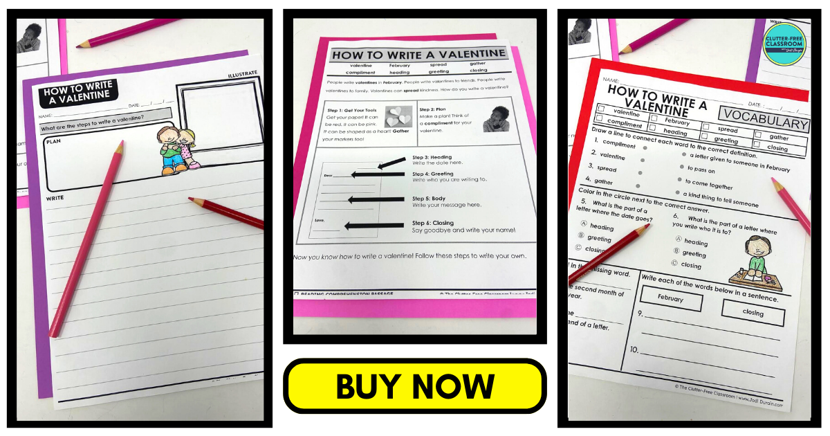 Valentine's Day Reading Comprehension Activities for 2nd, 3rd, and 4th ...