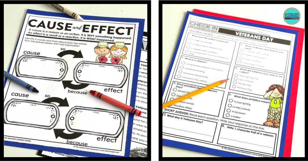 Veterans Day Reading Comprehension Activities for 2nd, 3rd, and 4th ...