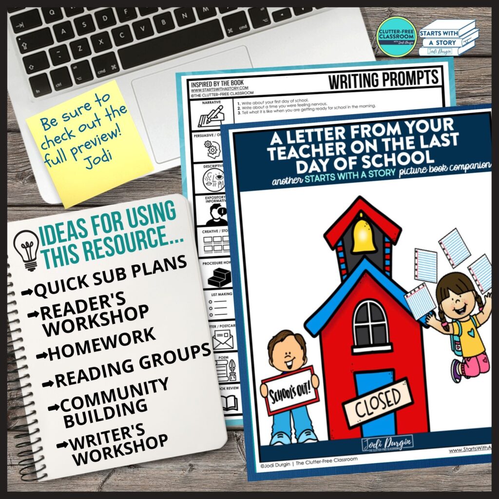 A Letter From Your Teacher on the Last Day of School Activities and ...