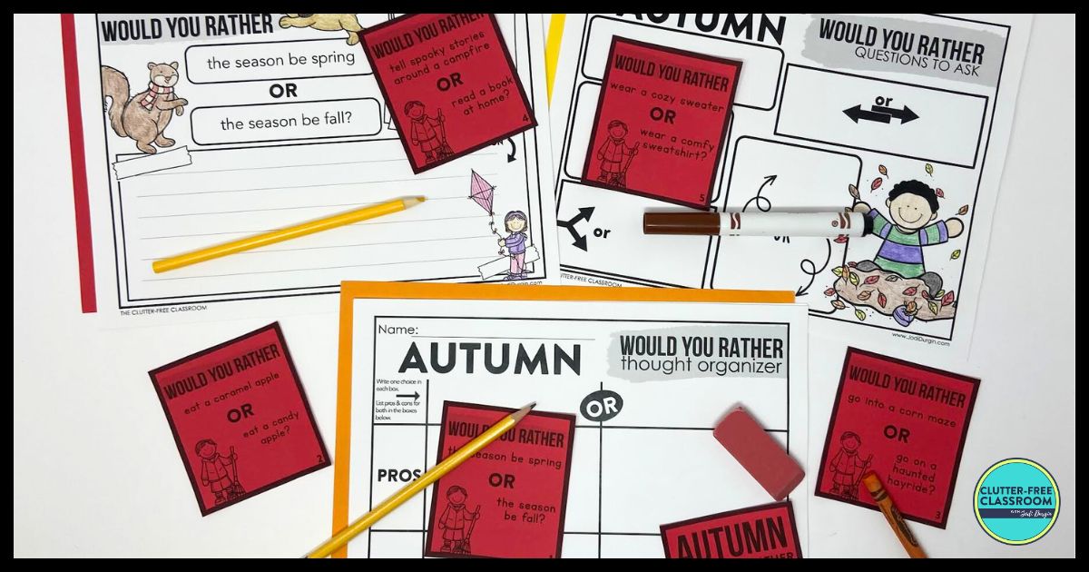 Would You Rather Printables for Elementary Students: September Edition ...