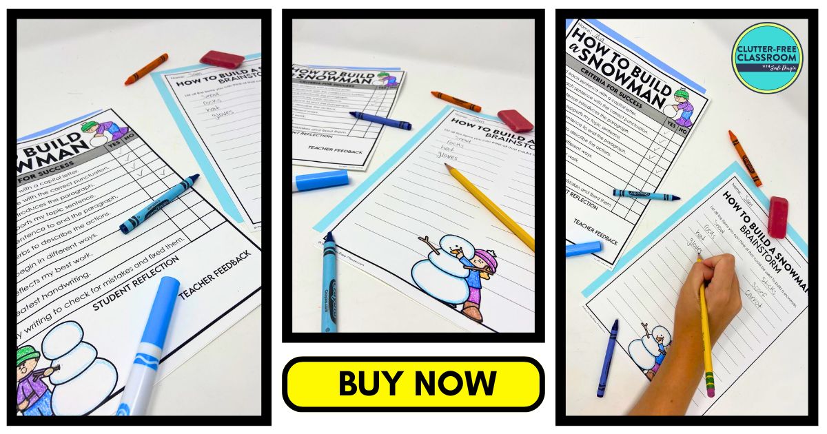 How to Build a Snowman Writing Activity for Elementary Students ...