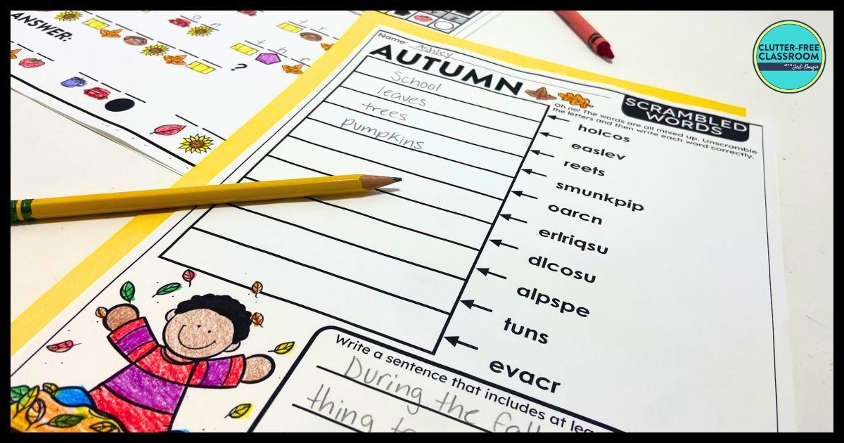 Fall Activity Pages for Elementary Students in 2025 - Teaching with ...