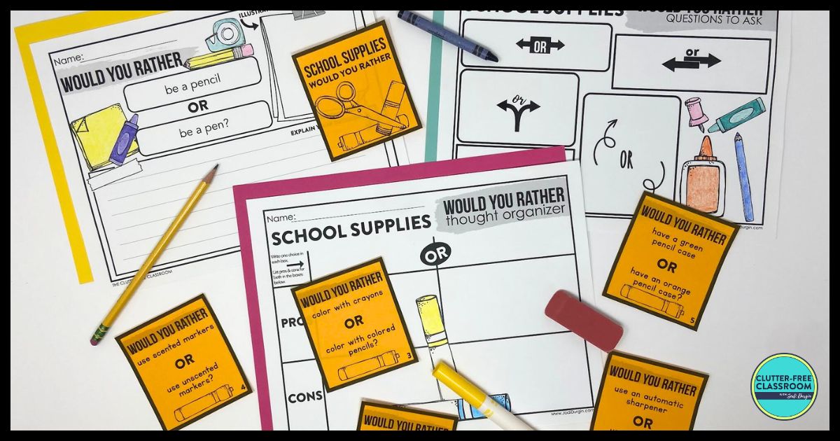 Back to School Would You Rather Activities for Elementary Students ...