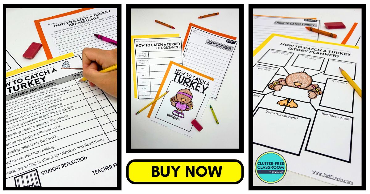 How to Catch a Turkey Writing Activity for Elementary Students ...