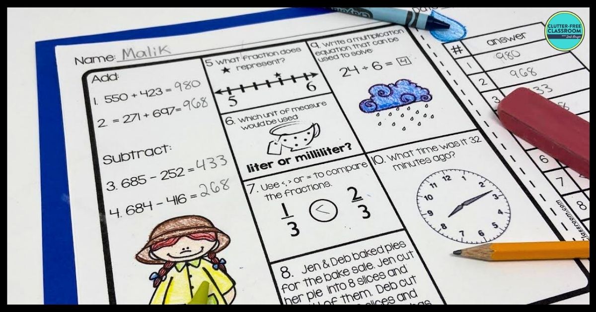 April Math Worksheets for Elementary Students in 2025 - Teaching with ...
