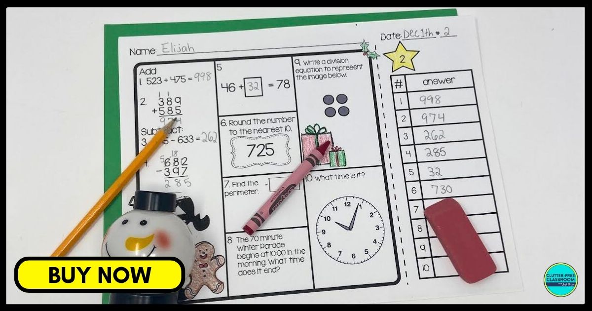 December Math Worksheets for Elementary Students in 2026 - Teaching ...
