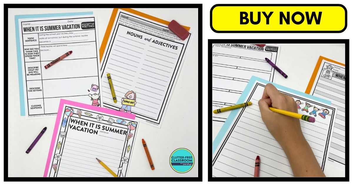 Summer Writing Prompt Project for Elementary Students - Teaching with ...