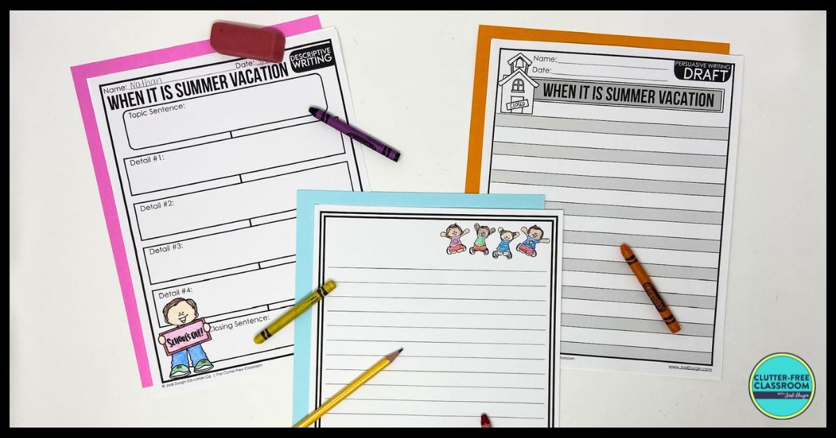 Summer Writing Prompt Project for Elementary Students - Teaching with ...