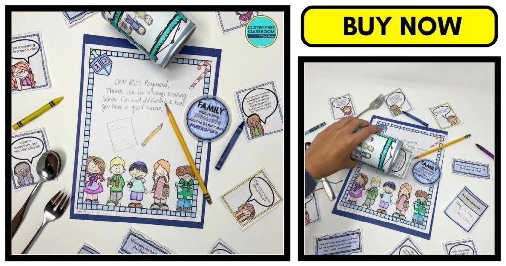 Hanukkah Writing Prompts Gift for Students to Give Their Families ...