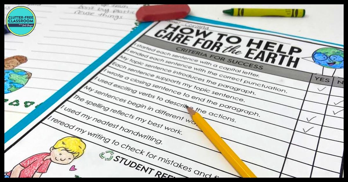 Earth Day Writing Activity for Elementary Students - Teaching with Jodi ...