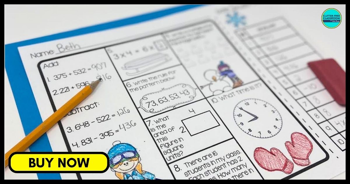 January Math Worksheets for Elementary Students in 2025 - Teaching with ...