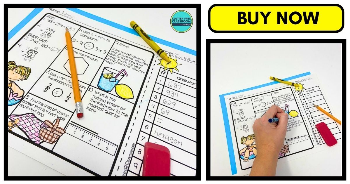 June Math Worksheets for Elementary Students in 2025 - Teaching with ...