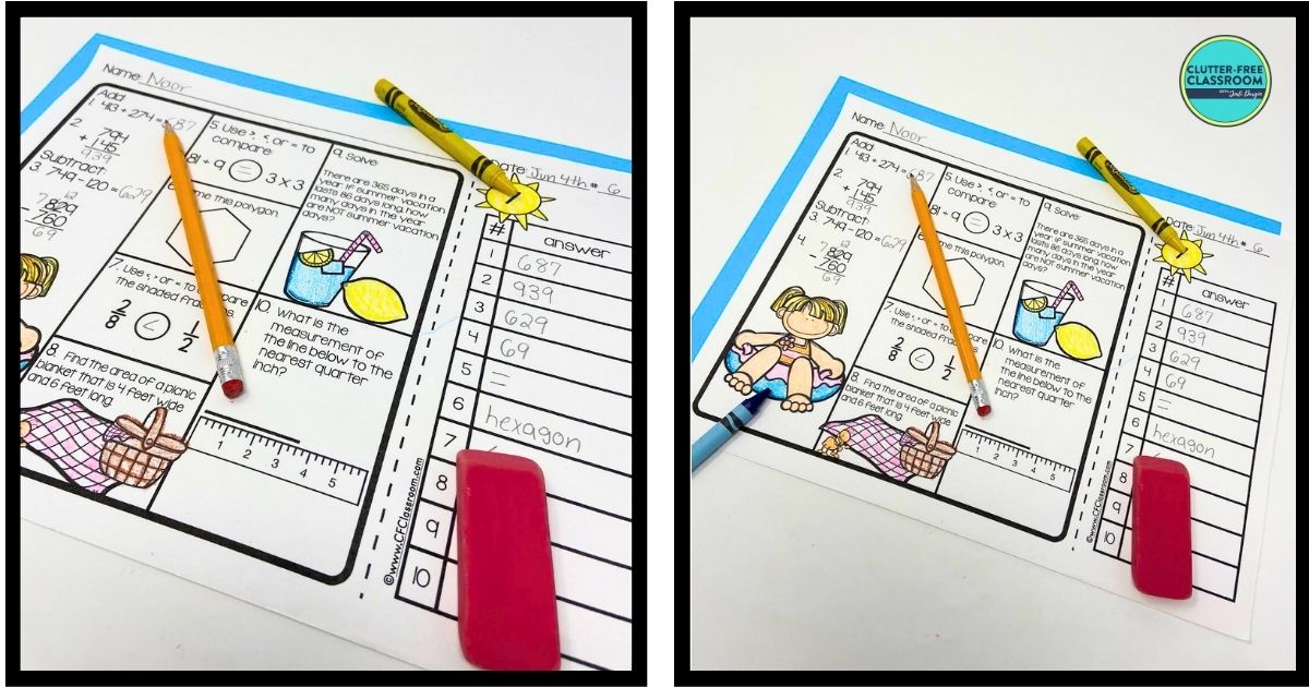 June Math Worksheets for Elementary Students in 2025 - Teaching with ...