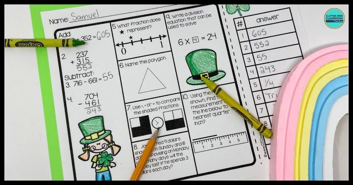 March Math Worksheets for Elementary Students in 2025 - Teaching with ...