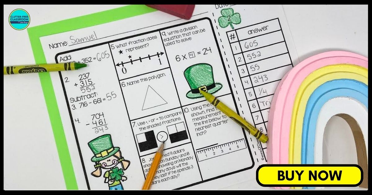 March Math Worksheets for Elementary Students in 2025 - Teaching with ...