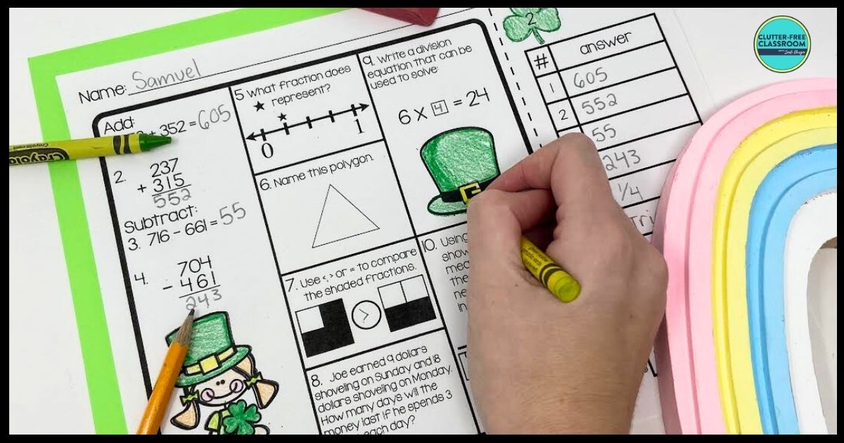 March Math Worksheets for Elementary Students in 2025 - Teaching with ...