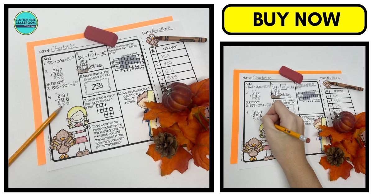 November Math Worksheets for Elementary Students in 2025 - Teaching ...