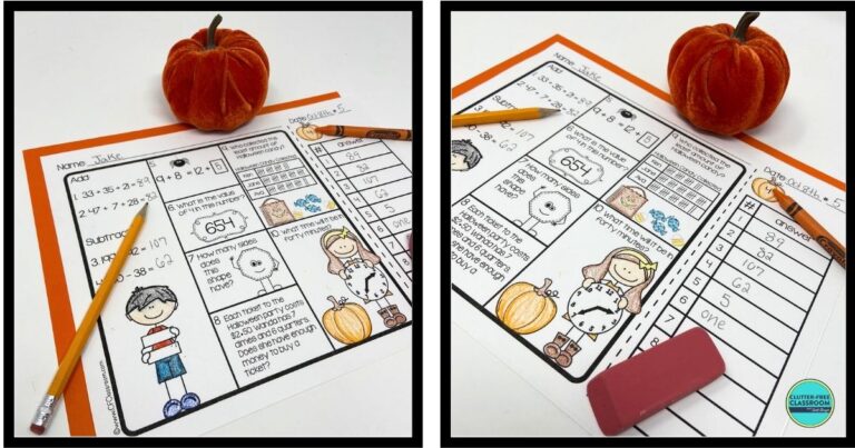 October Math Worksheets for Elementary Students in 2025 - Teaching with ...