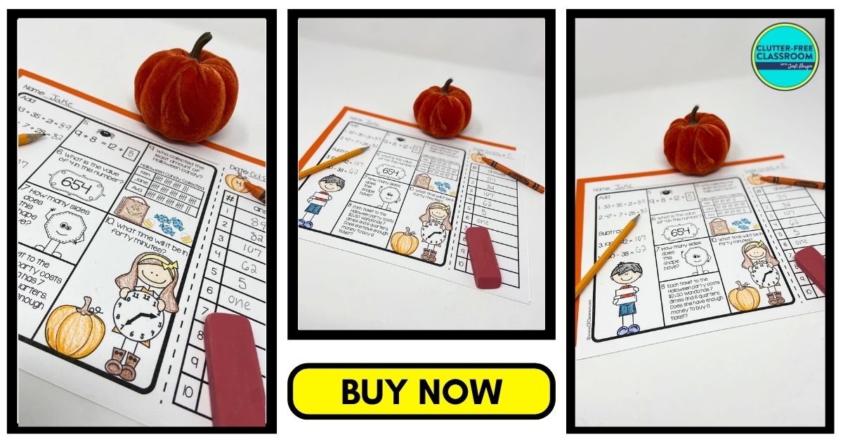 October Math Worksheets for Elementary Students in 2025 - Teaching with ...