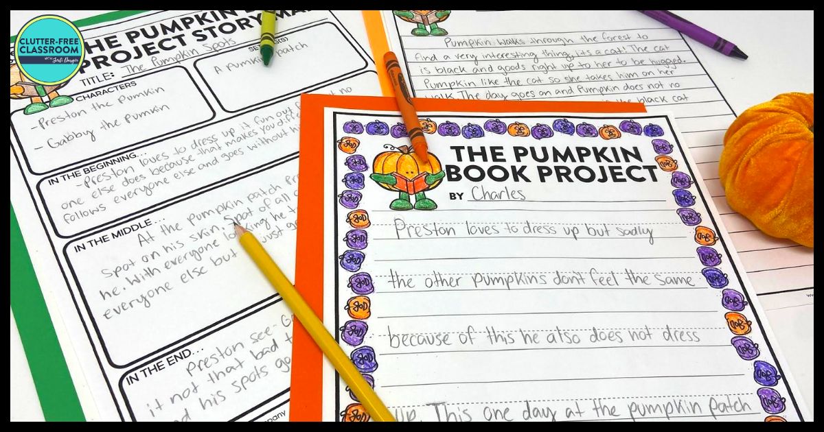 Pumpkin Character Book Report Project Ideas for Elementary Students ...