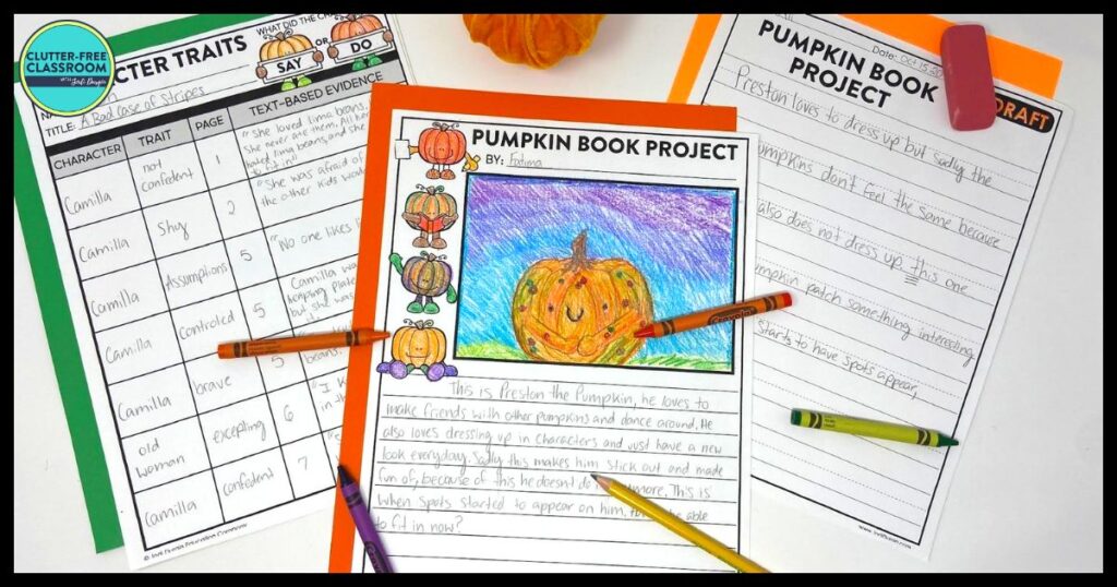 Pumpkin Character Book Report Project Ideas for Elementary Students ...