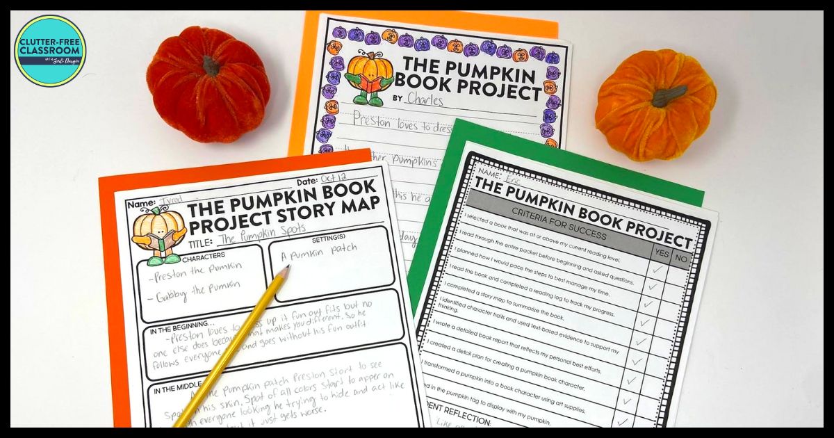 Pumpkin Character Book Report Project Ideas for Elementary Students ...