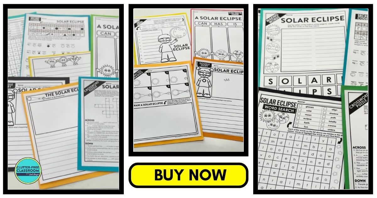 Solar Eclipse Activities for Elementary Students - 2025 - Teaching with Jodi Durgin and Company