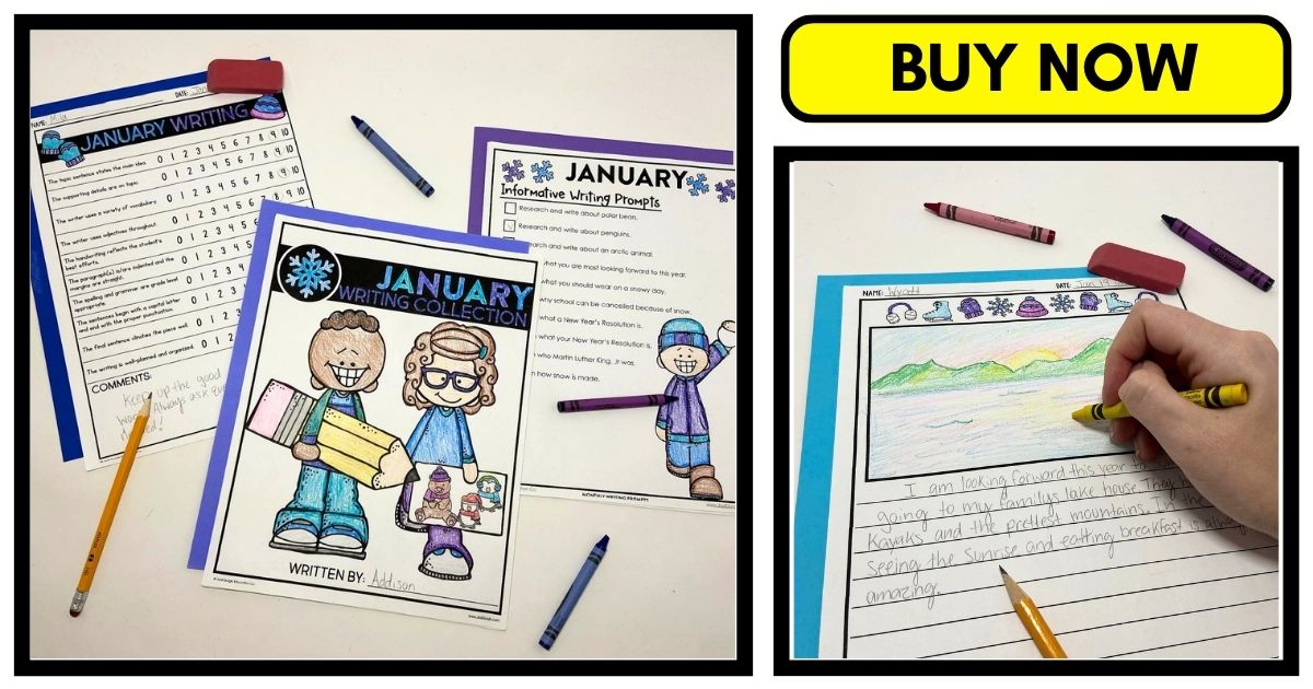 January Writing Prompts for Elementary Students in 2025 - Teaching with ...