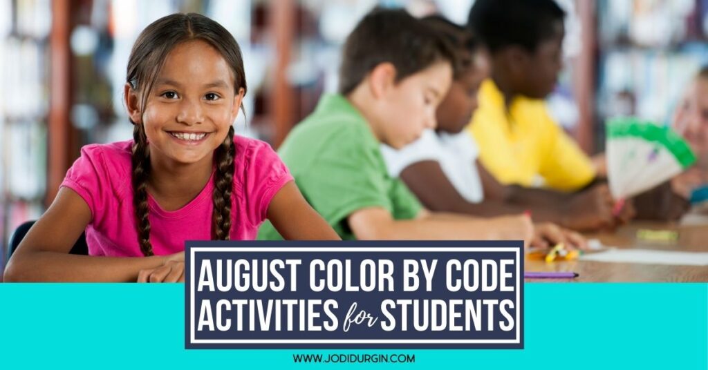 August Coloring: Elementary Color by Code Activities for 2024 ...