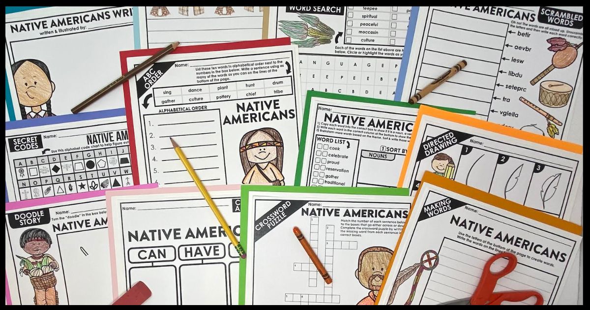 Native Americans Worksheets for Elementary Students in 2025 - Teaching ...