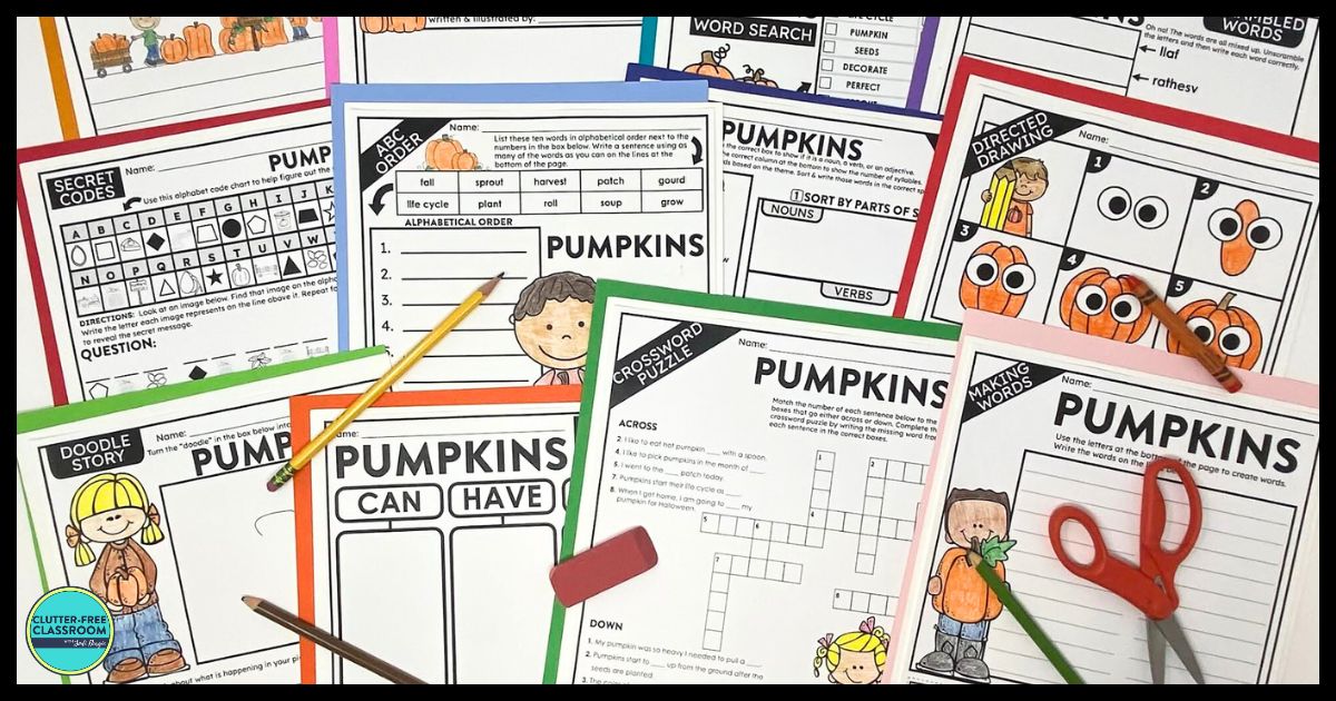 Pumpkin Worksheets for Elementary Students in 2025 - Teaching with Jodi ...