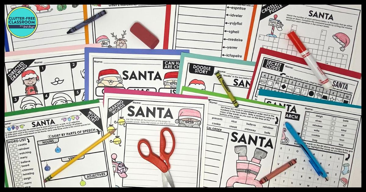 Santa Worksheets for Elementary Students in 2025 - Teaching with Jodi ...