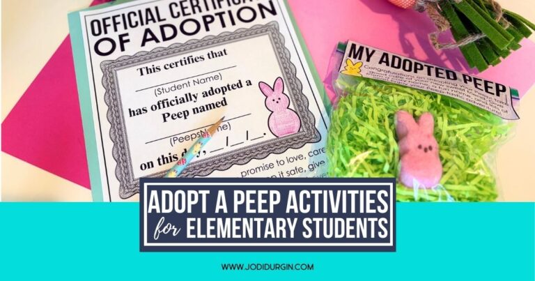 Adopt a Peep Activities for Celebrating Easter with Elementary Students ...