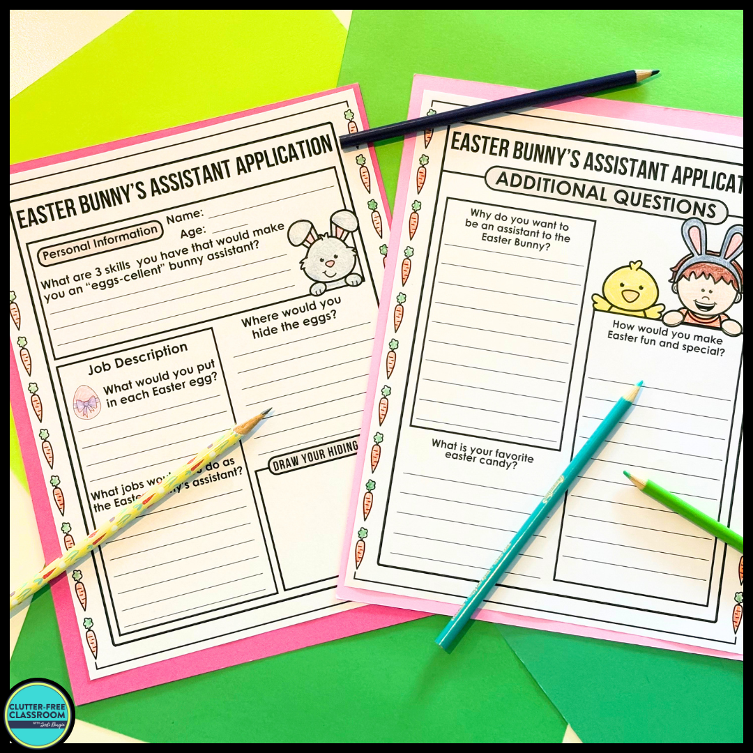 Easter Bunny Application Activity for Elementary Students - 2025 ...