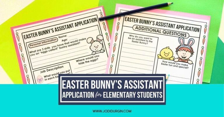 Easter Bunny Application Activity for Elementary Students - 2026 ...