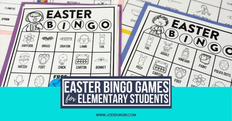 Easter Bingo Activities for Elementary Students - Teaching with Jodi ...