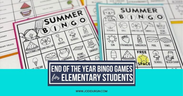 End of the Year Bingo Activities for Elementary Students - Teaching ...