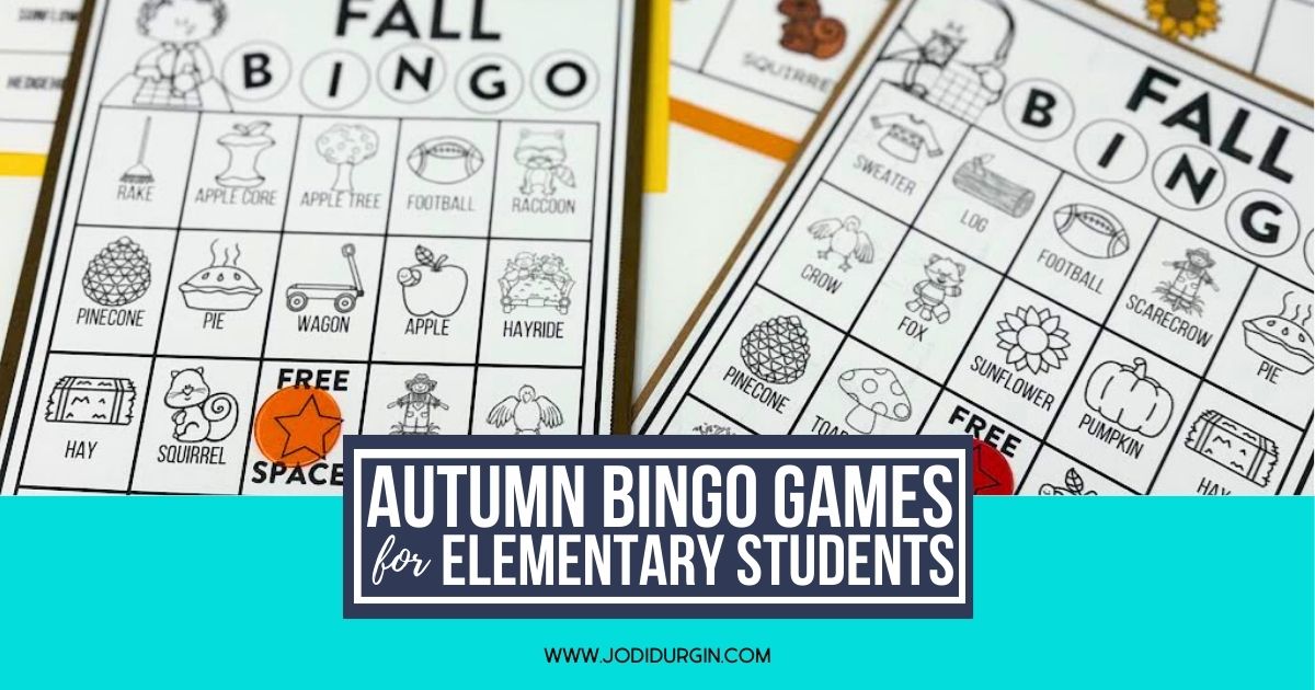 Fall Bingo Activities for Elementary Students - Teaching with Jodi Durgin and Company