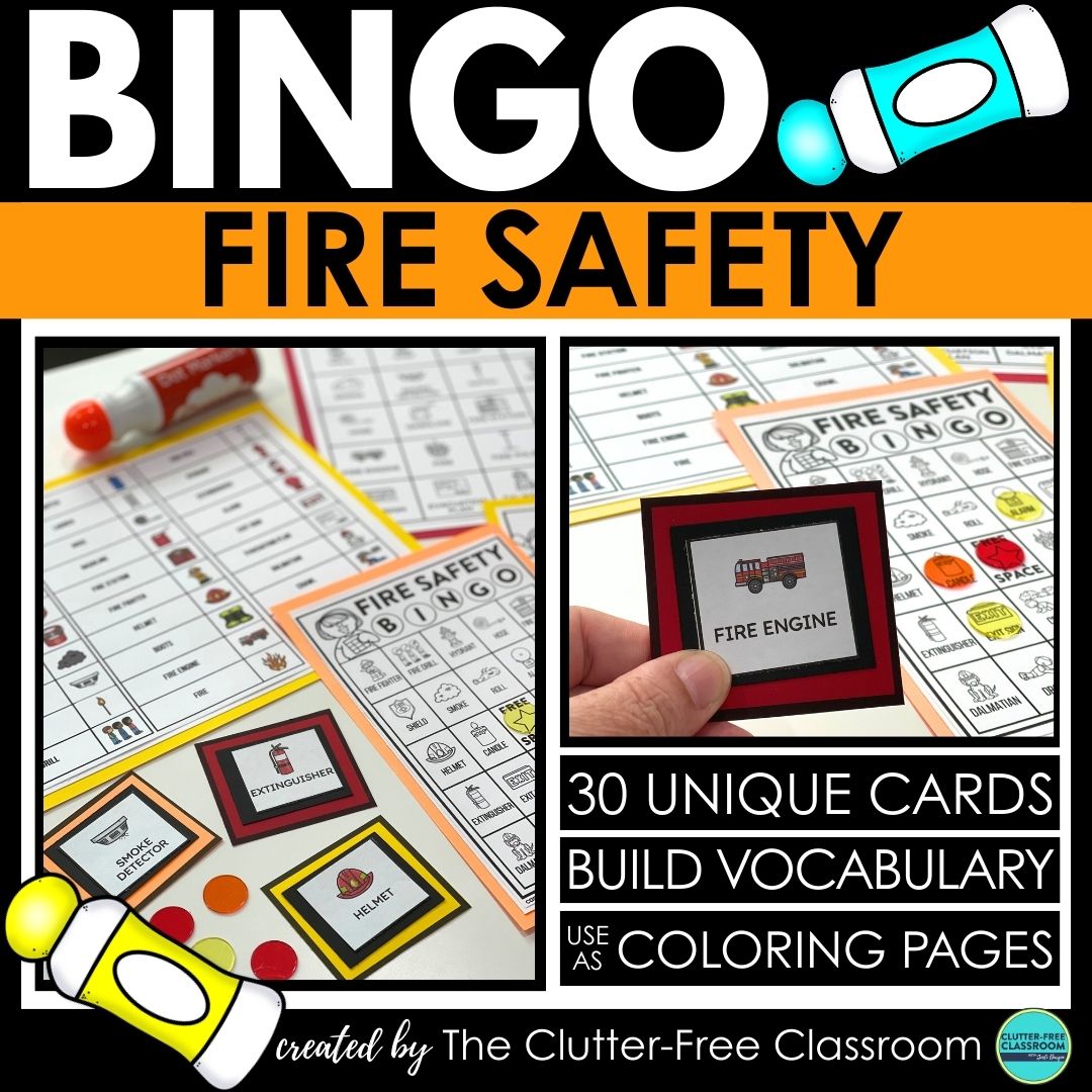 Fire Safety Bingo Activities for Elementary Students - Teaching with ...