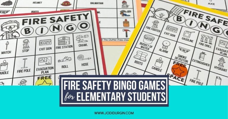 Fire Safety Bingo Activities for Elementary Students - Teaching with ...
